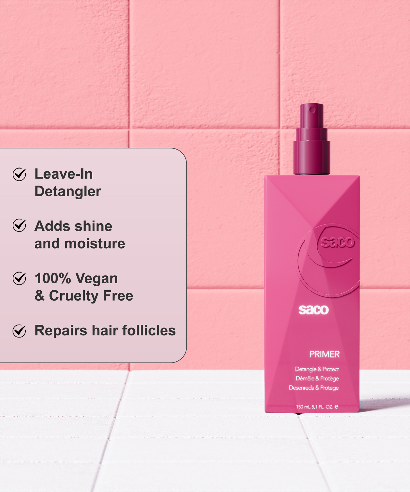 Detangler Spray & Hair Primer | Primer for Hair – sacohair
